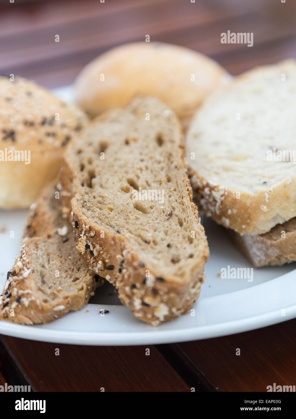 Various types of bread on a plate Stock Photo - Alamy