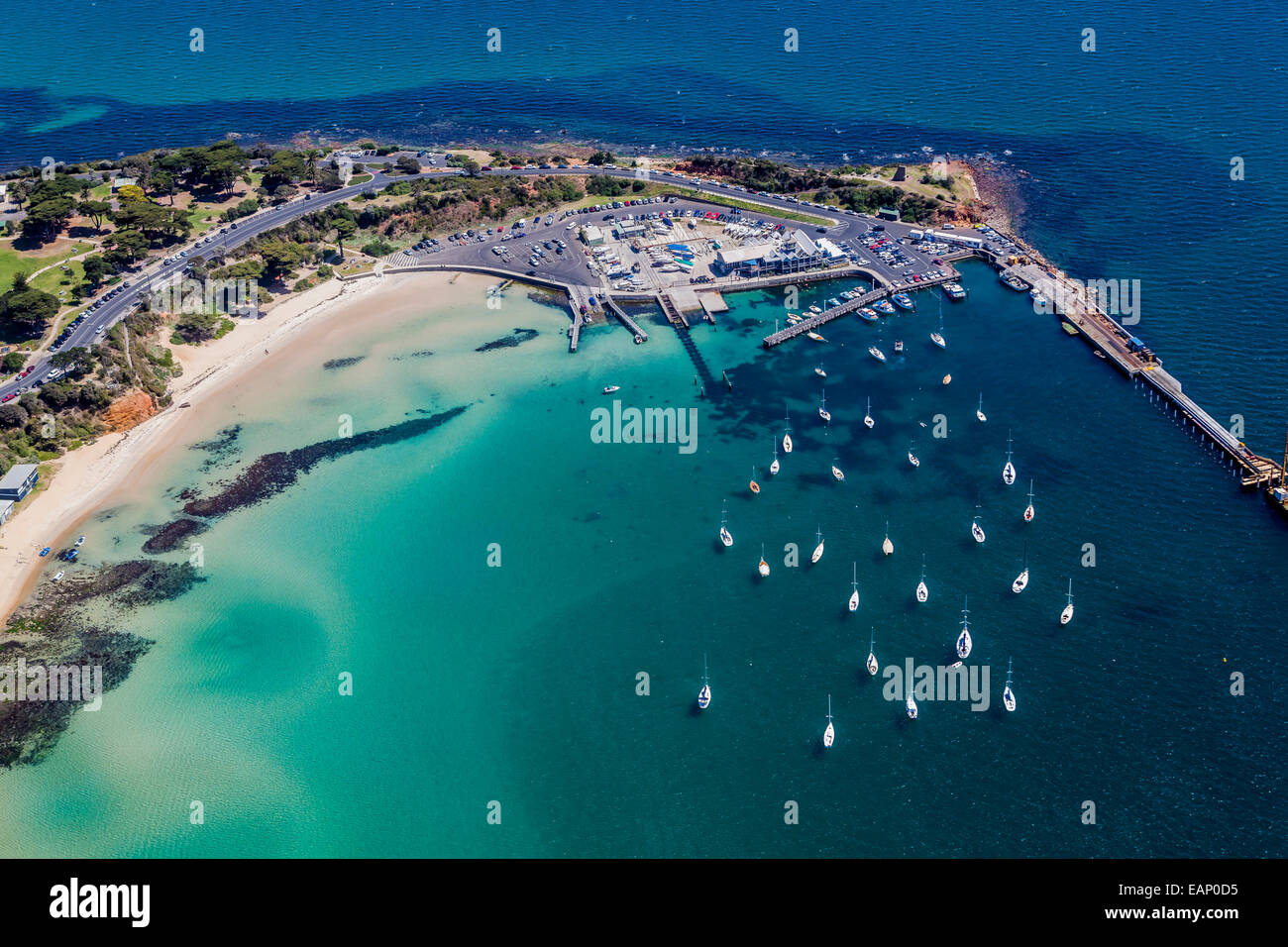Aerial view of the Rocks Mornington on Victoria's Mornington Peninsula ...