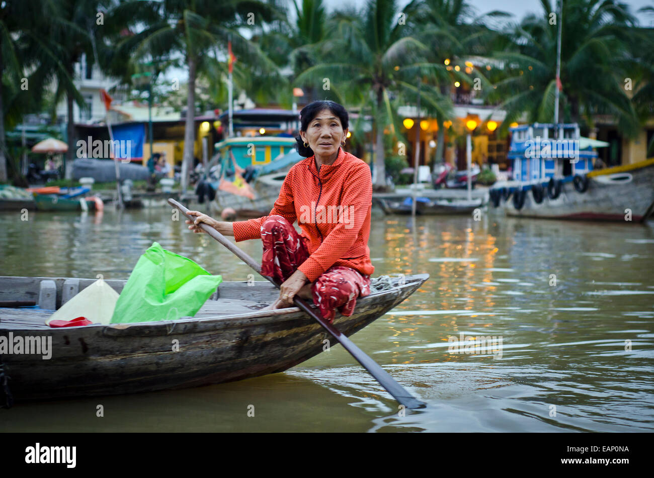 Boat lady,Hoi An, Vietnam Stock Photo - Alamy