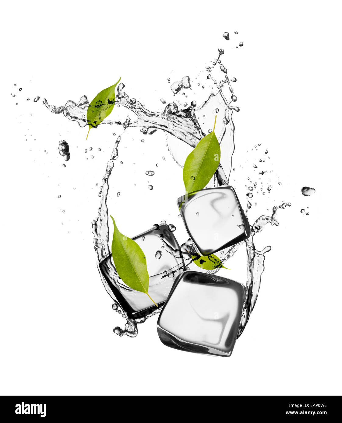 Ice drop with water splash hi-res stock photography and images - Alamy