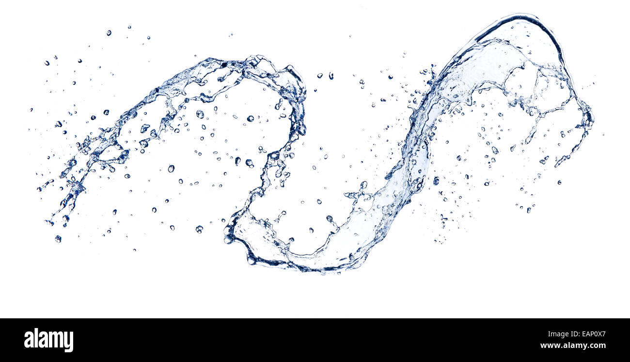 Wavy splash, isolated on white background Stock Photo - Alamy