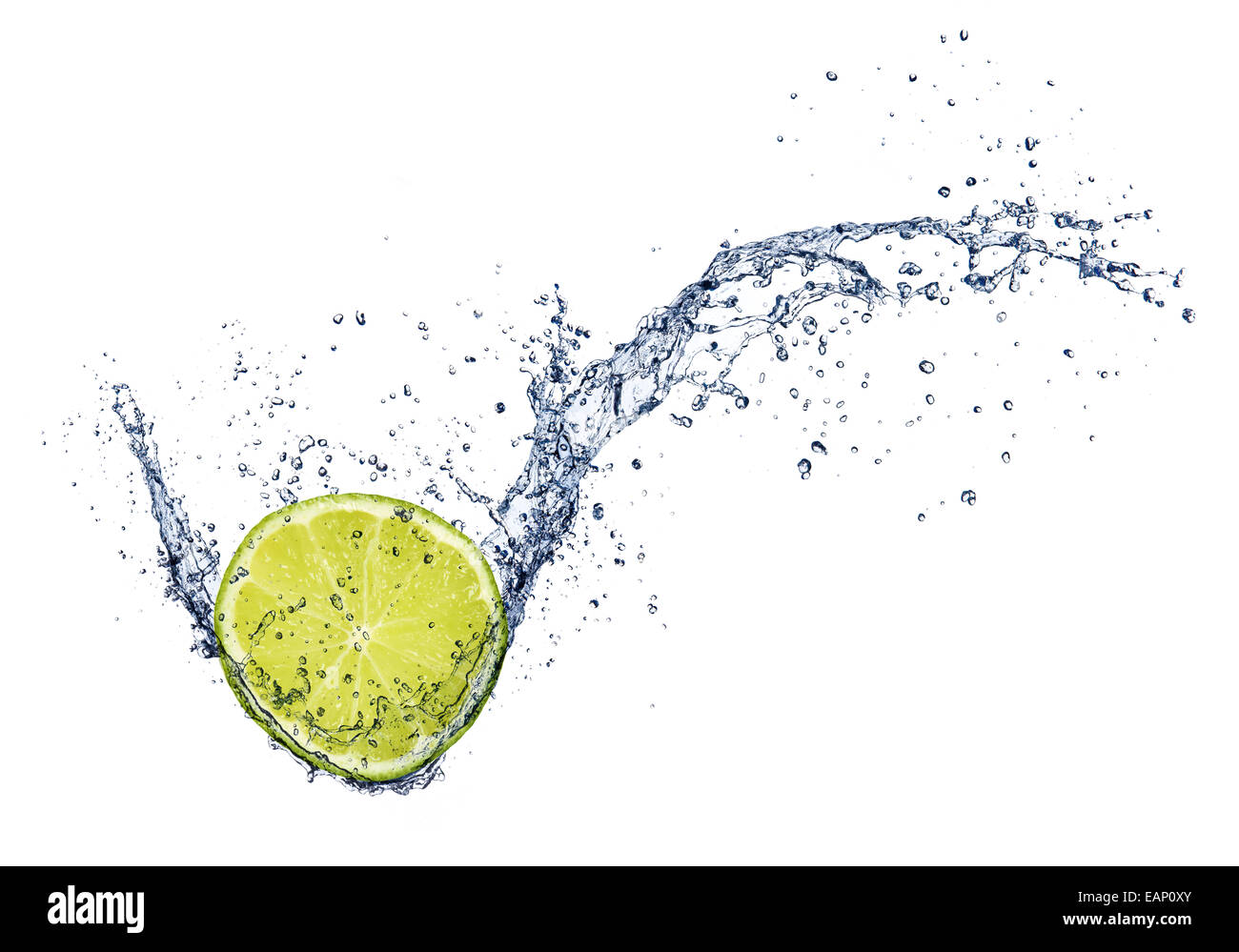Fresh lime in water splash, isolated on white background Stock Photo ...