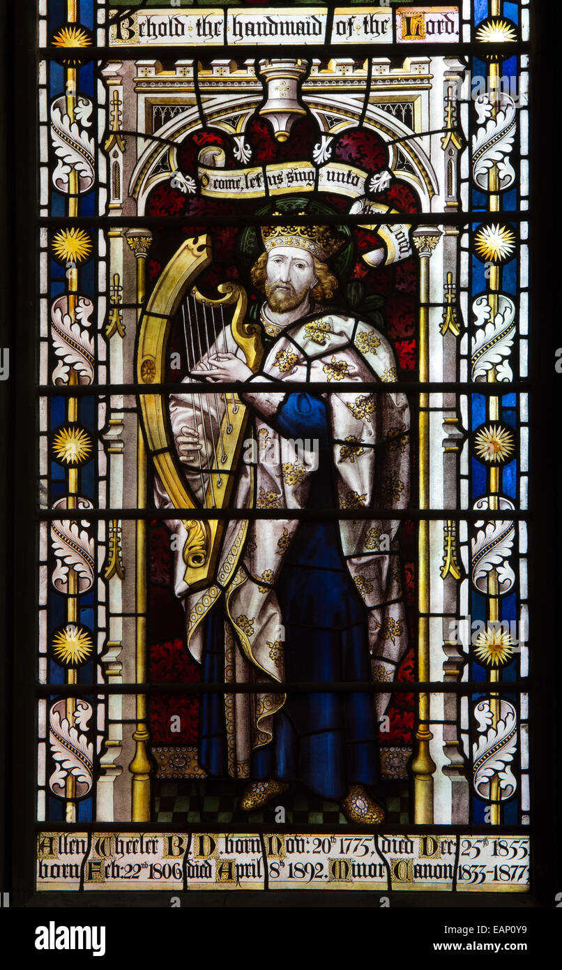 King David stained glass by Burlison and Grylls, Worcester Cathedral ...