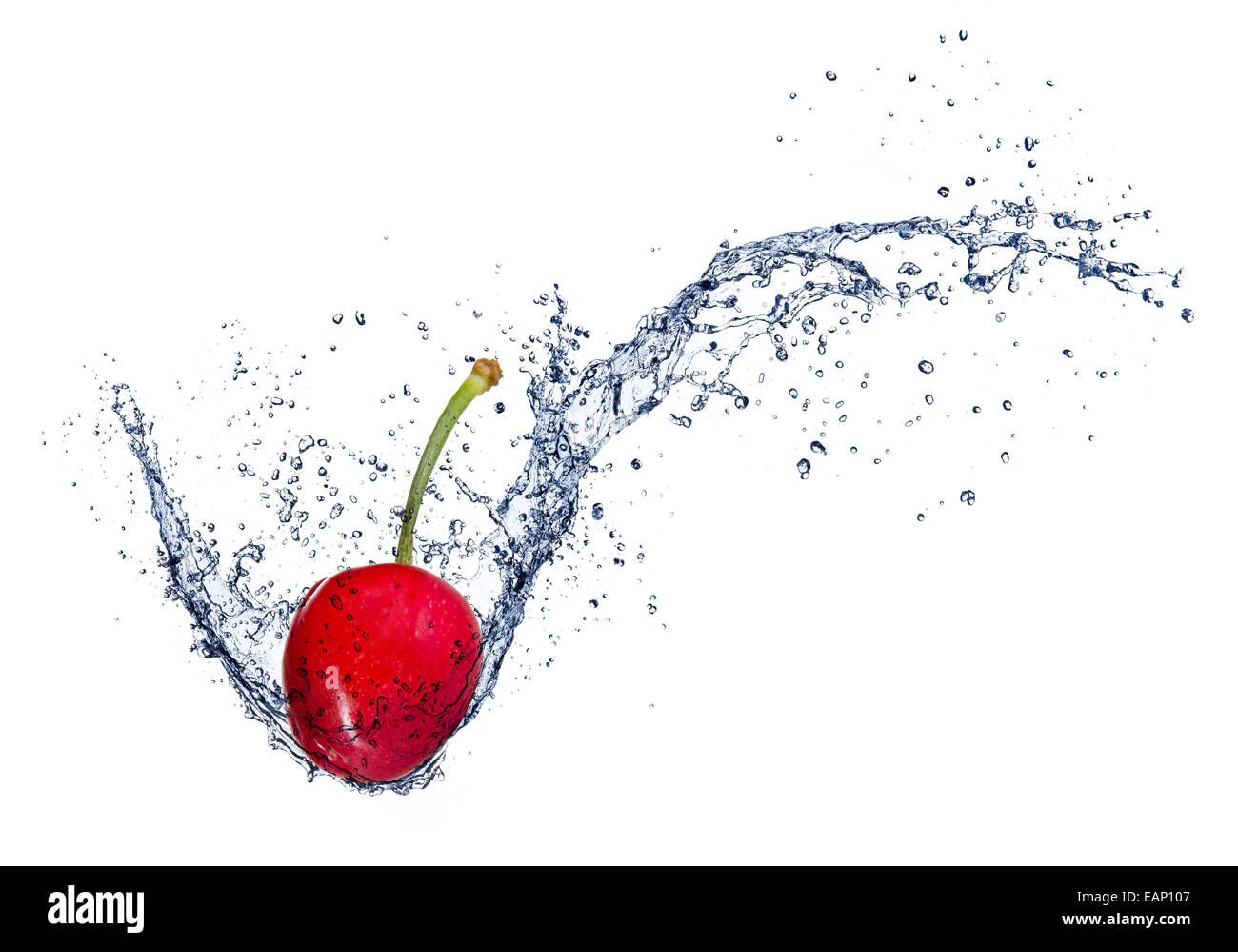 Cherry in water splash, isolated on white background Stock Photo - Alamy