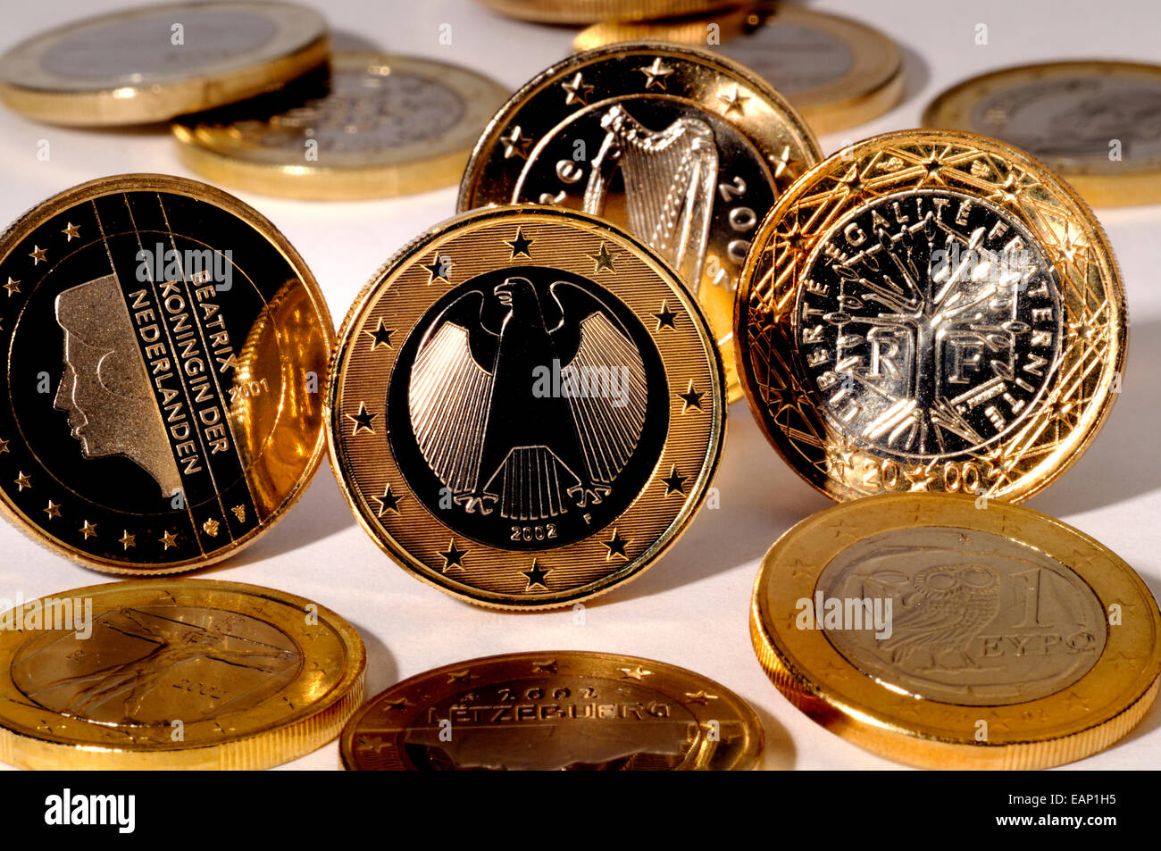 Euro coins from different countries Stock Photo - Alamy