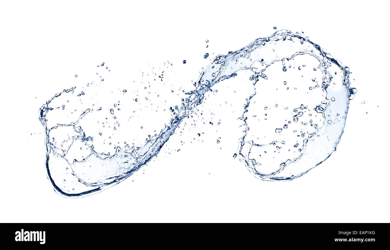 Wavy splash, isolated on white background Stock Photo - Alamy