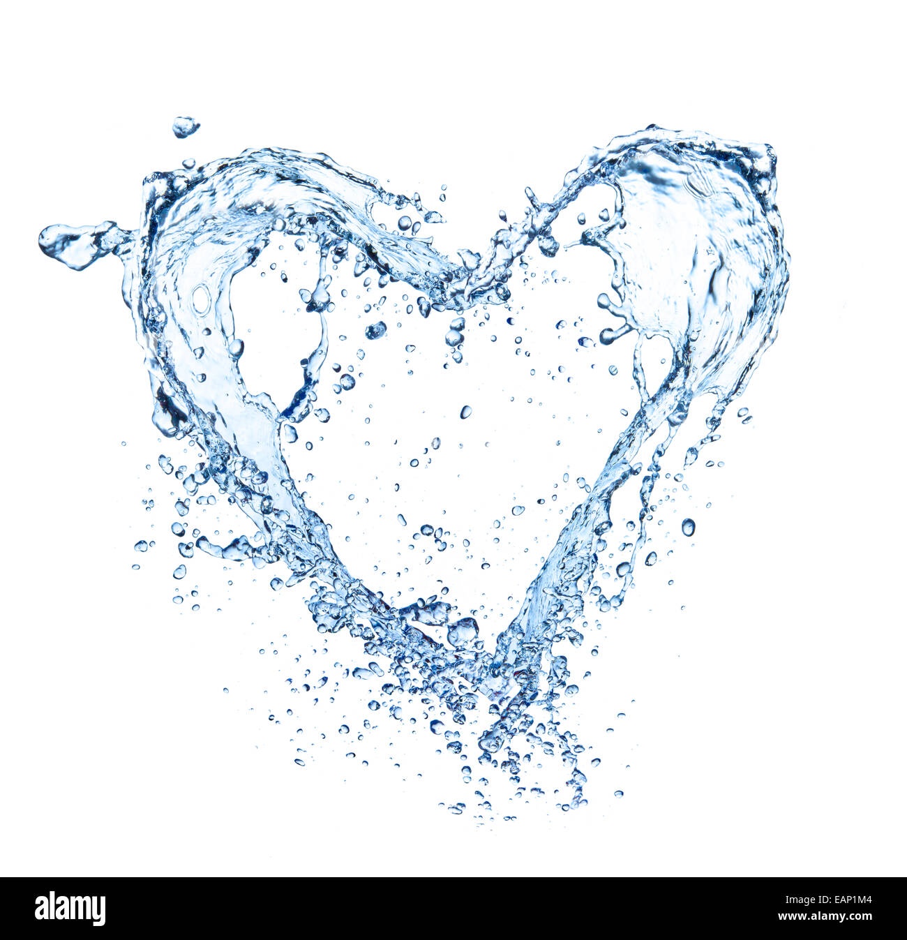 Heart symbol made of water splashes, isolated on white backgRound Stock ...