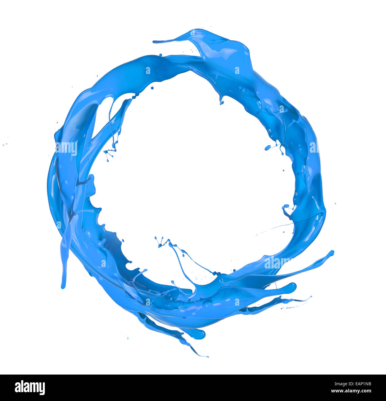 Paint splashes circle isolated on white background Stock Photo - Alamy