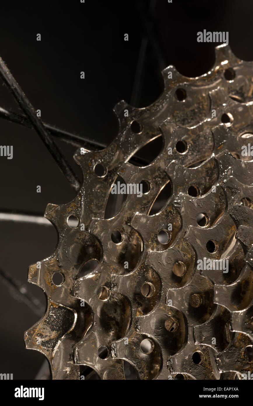 shiny metal bike gears new teeth showing slight hardly any wear and ...