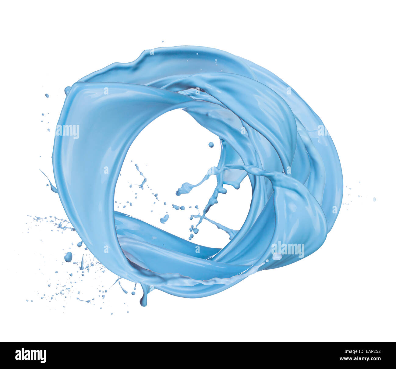 Blue splashes circle isolated on white background Stock Photo - Alamy