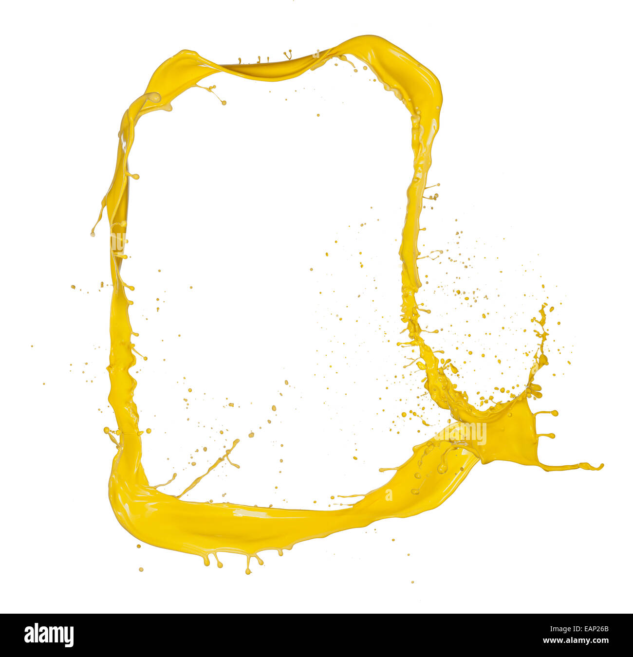 Isolated shot of colored paint frame splash on white background Stock ...