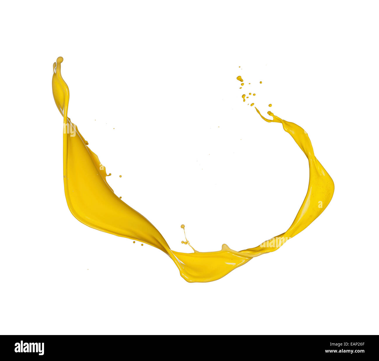 Isolated shot of yellow paint splash on white background Stock Photo ...