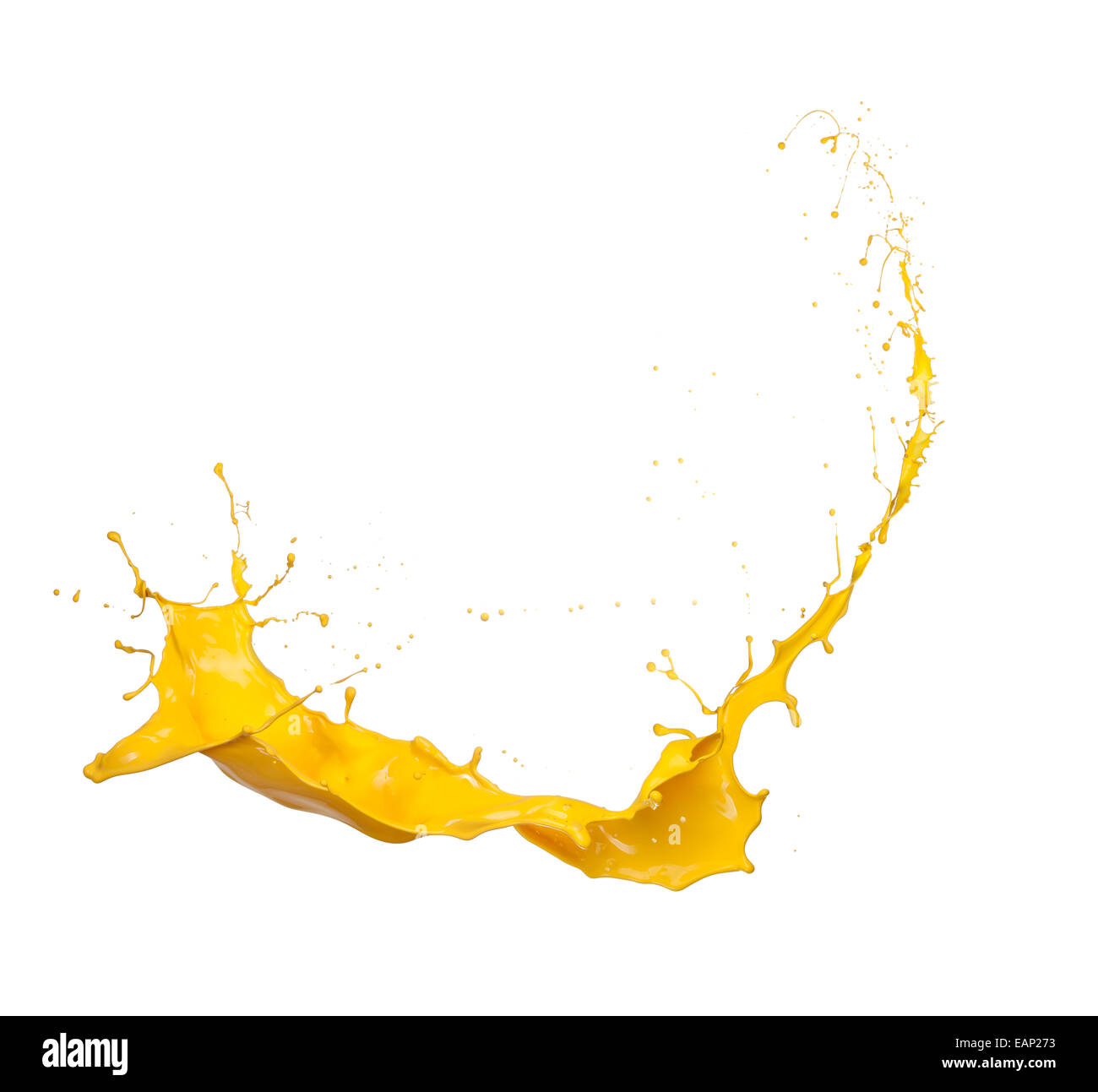 Yellow splash isolated on white background Stock Photo - Alamy