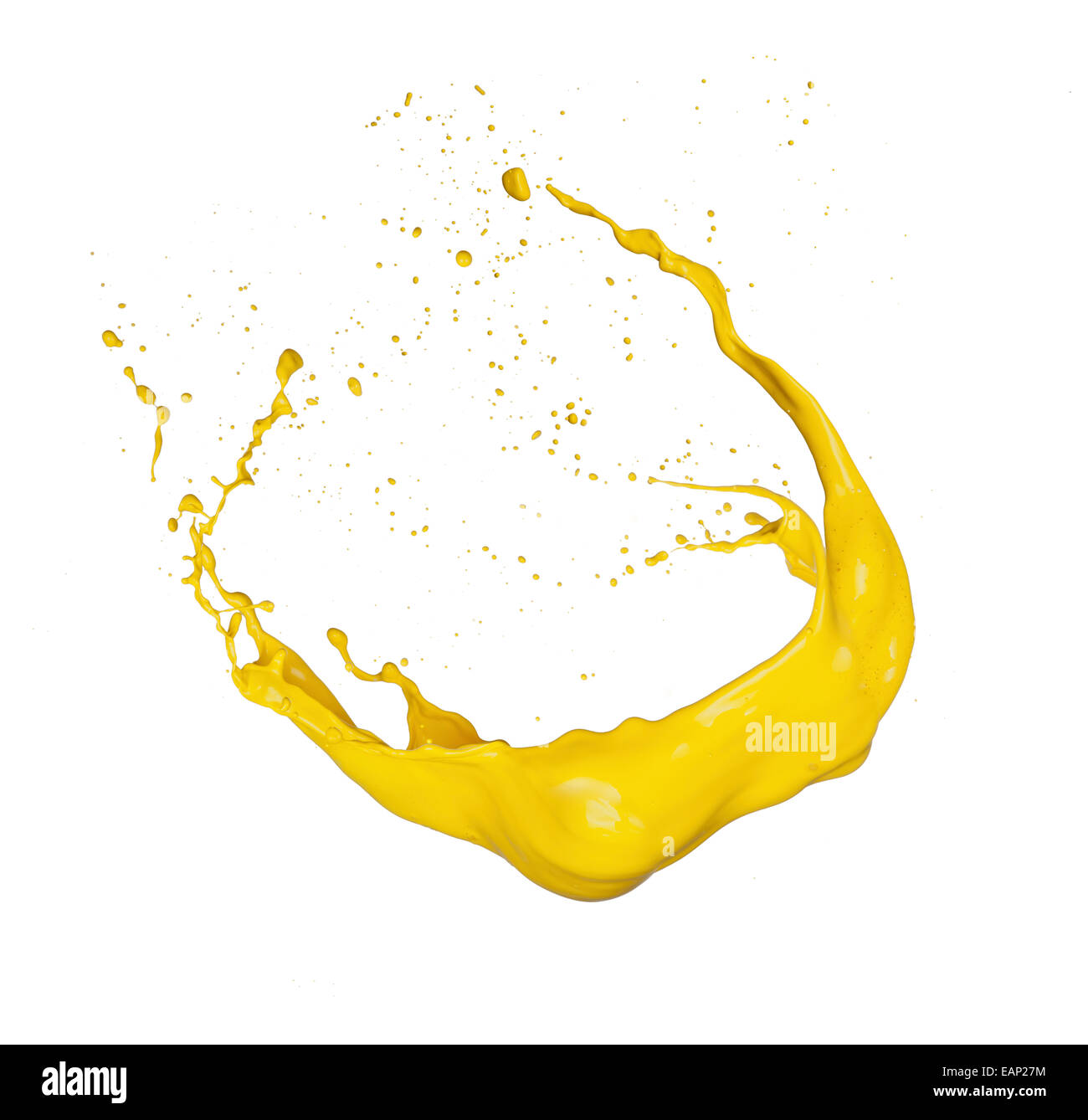 Isolated shot of yellow paint splash on white background Stock Photo ...