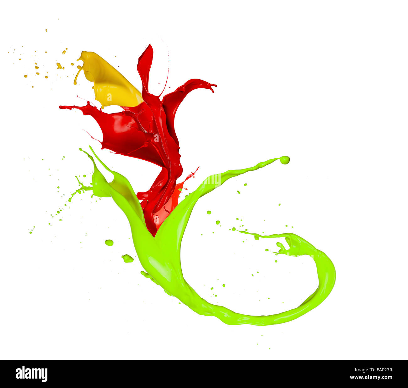 Flower made of colored splashes, isolated on white background Stock ...