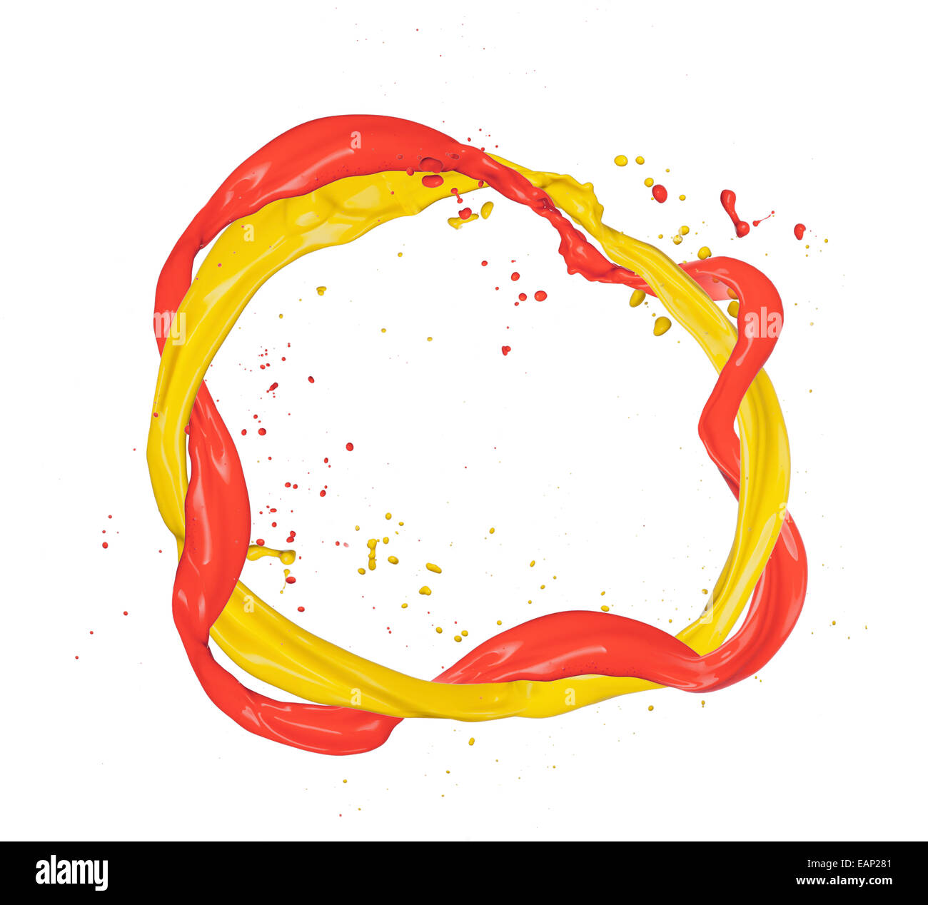 Isolated shot of colored paint frame splash on white background Stock ...