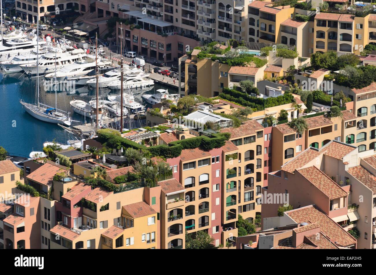 Roof gardens on residential buildings, Monaco Stock Photo - Alamy