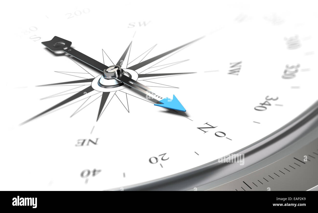 Illustration of a compass over white background, symbol of orientation ...