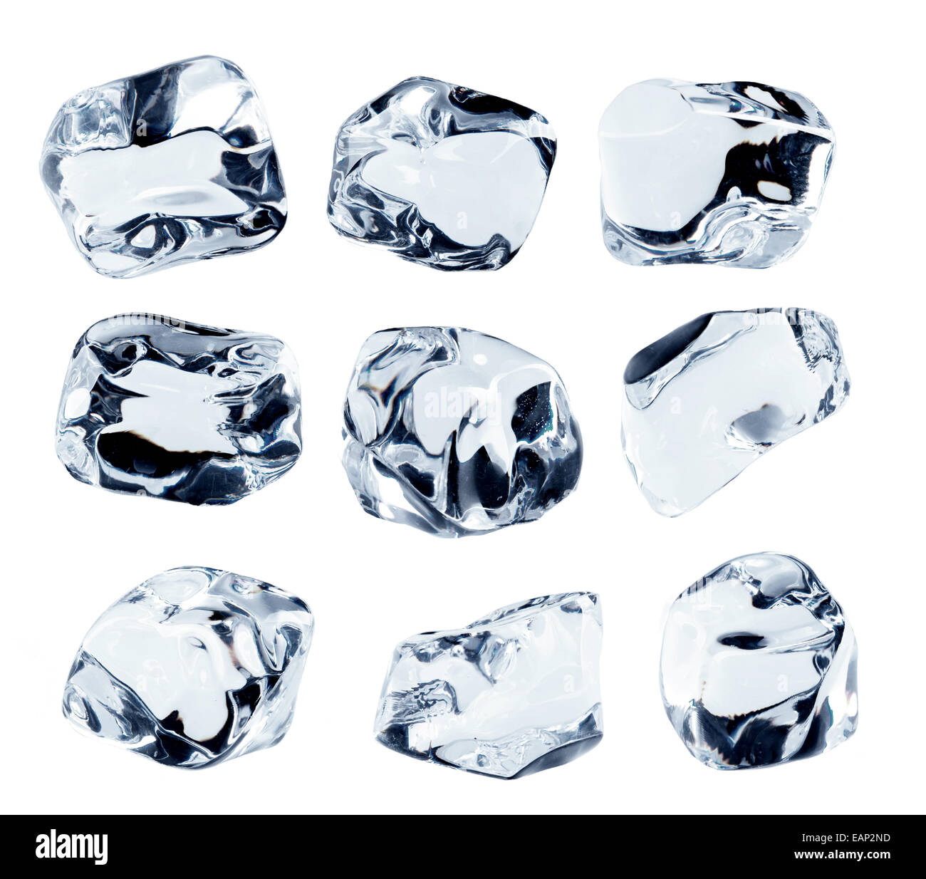 Ice cubes collection, isolated on white background Stock Photo - Alamy