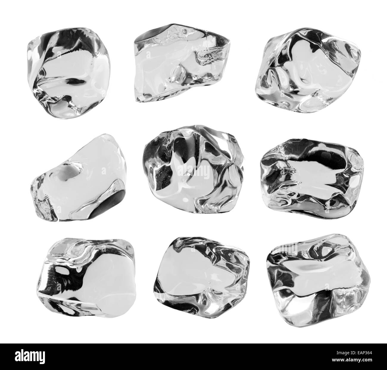 Ice cubes collection, isolated on white background Stock Photo - Alamy