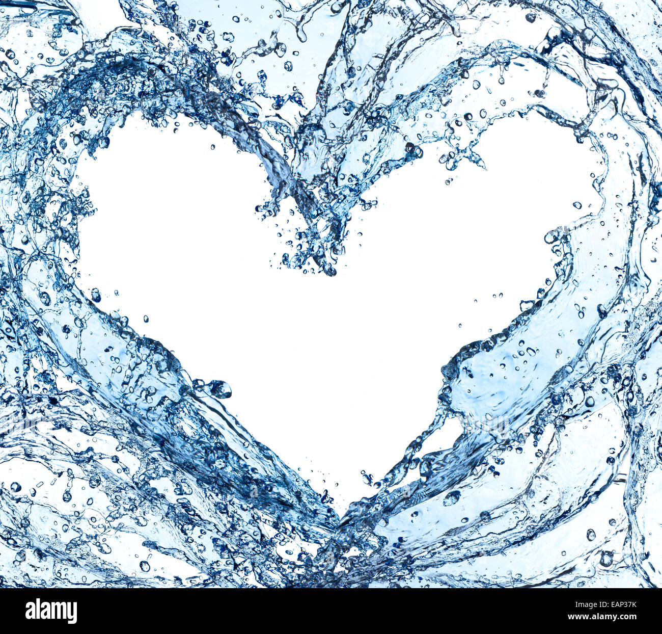 Water splash heart isolated on white background Stock Photo - Alamy