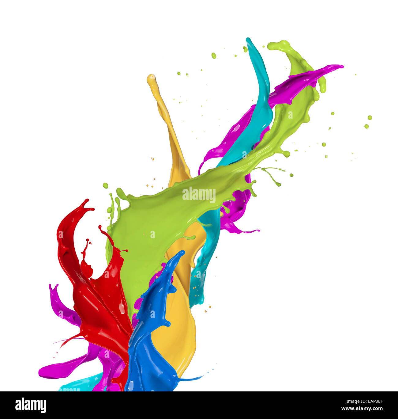 Colored splashes isolated on white background Stock Photo - Alamy