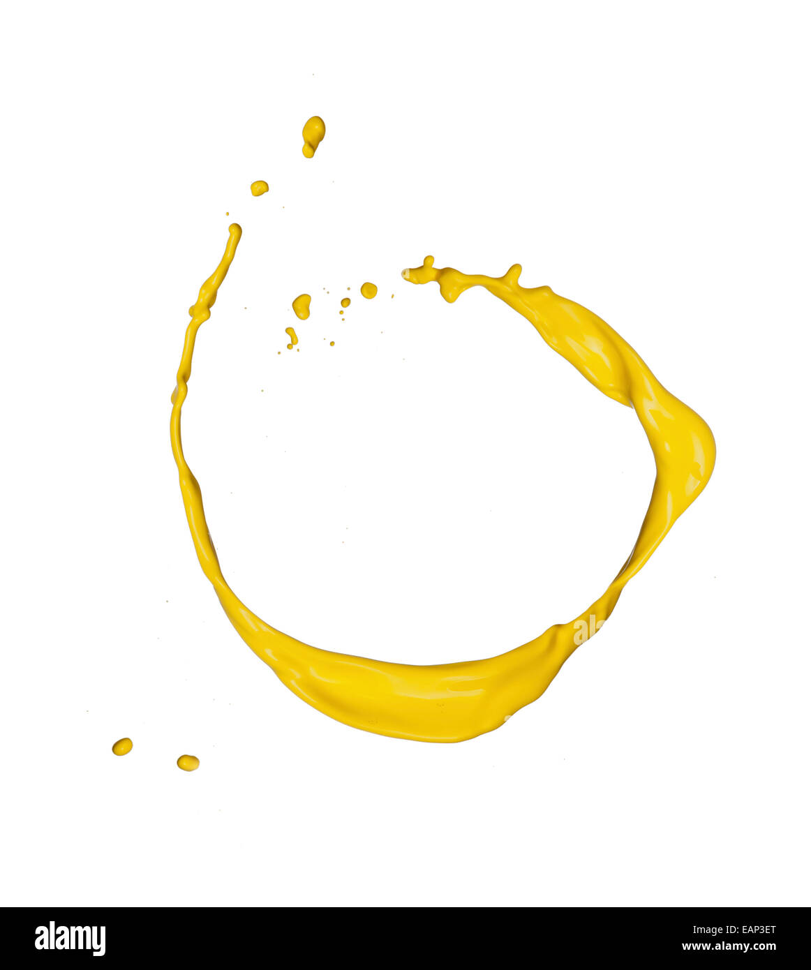 Isolated shot of yellow paint splash on white background Stock Photo ...