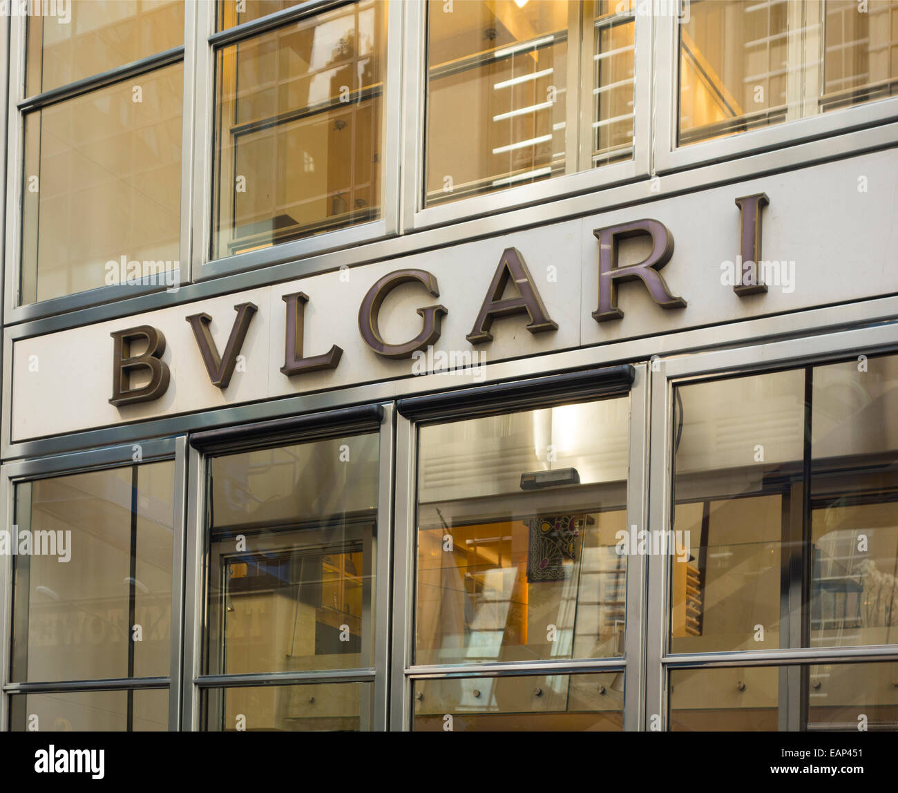 Bulgari shop front logo sign hi-res stock photography and images - Alamy