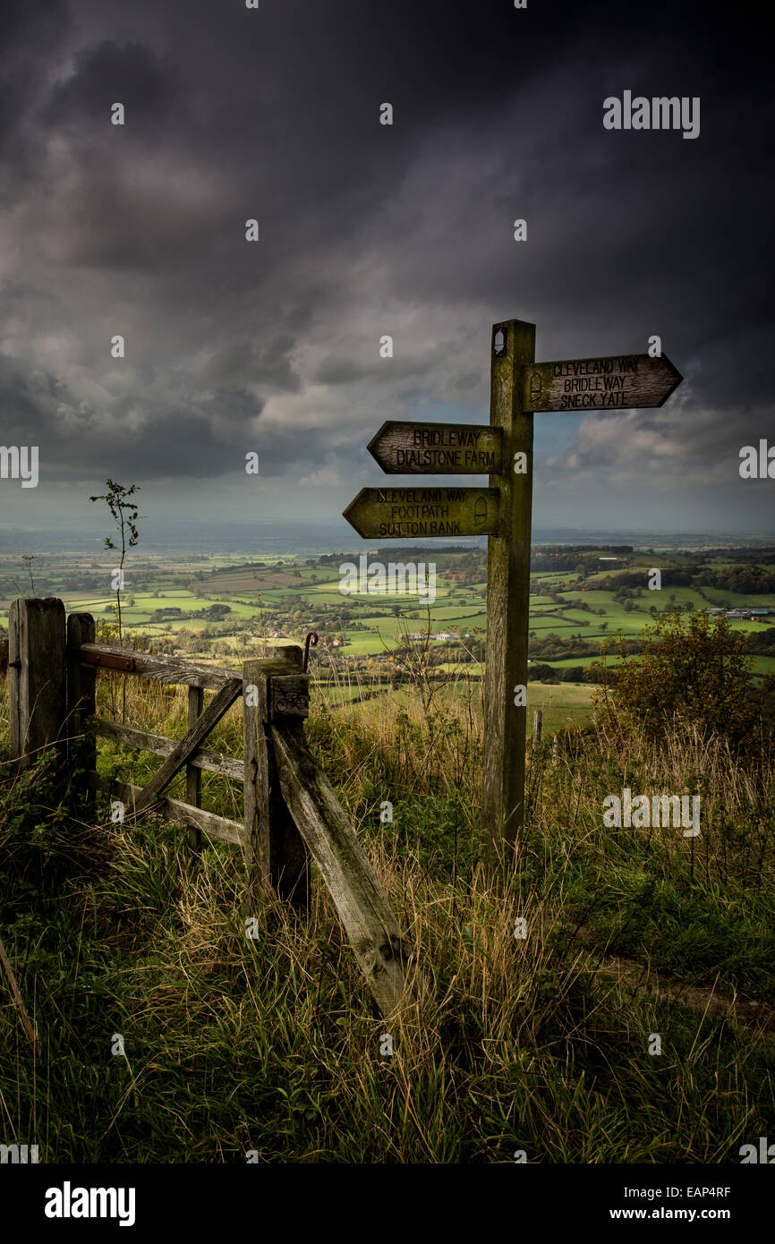 A View from the Cleveland Way long distance footpath near Sutton Bank ...