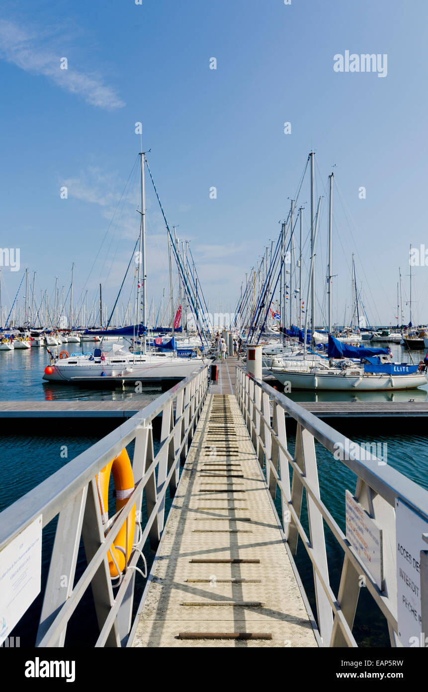 Port Chantereyne Cherbourg yacht marina with pontoon access ramp Stock ...