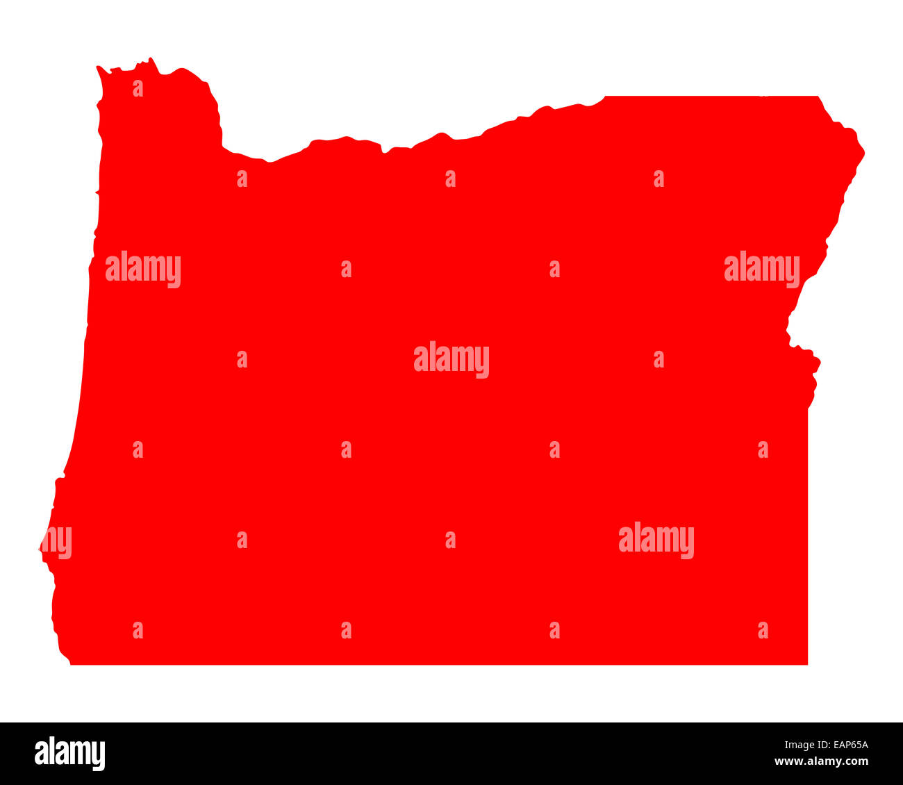 Map of Oregon Stock Photo - Alamy