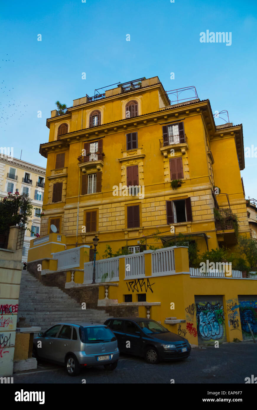 Residential neighbourghood, Monti district, central Rome, Italy Stock ...