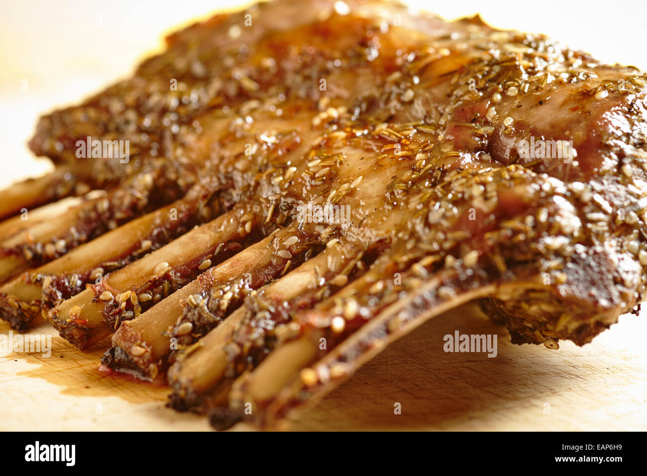 Broiled rack of lamb Stock Photo - Alamy