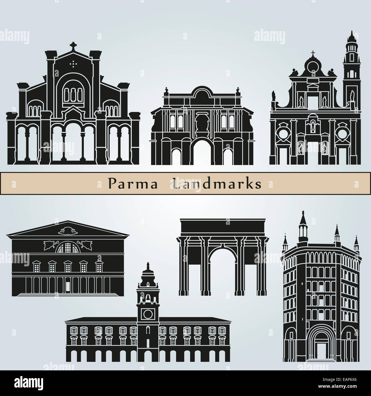 Parma landmarks and monuments Stock Photo - Alamy