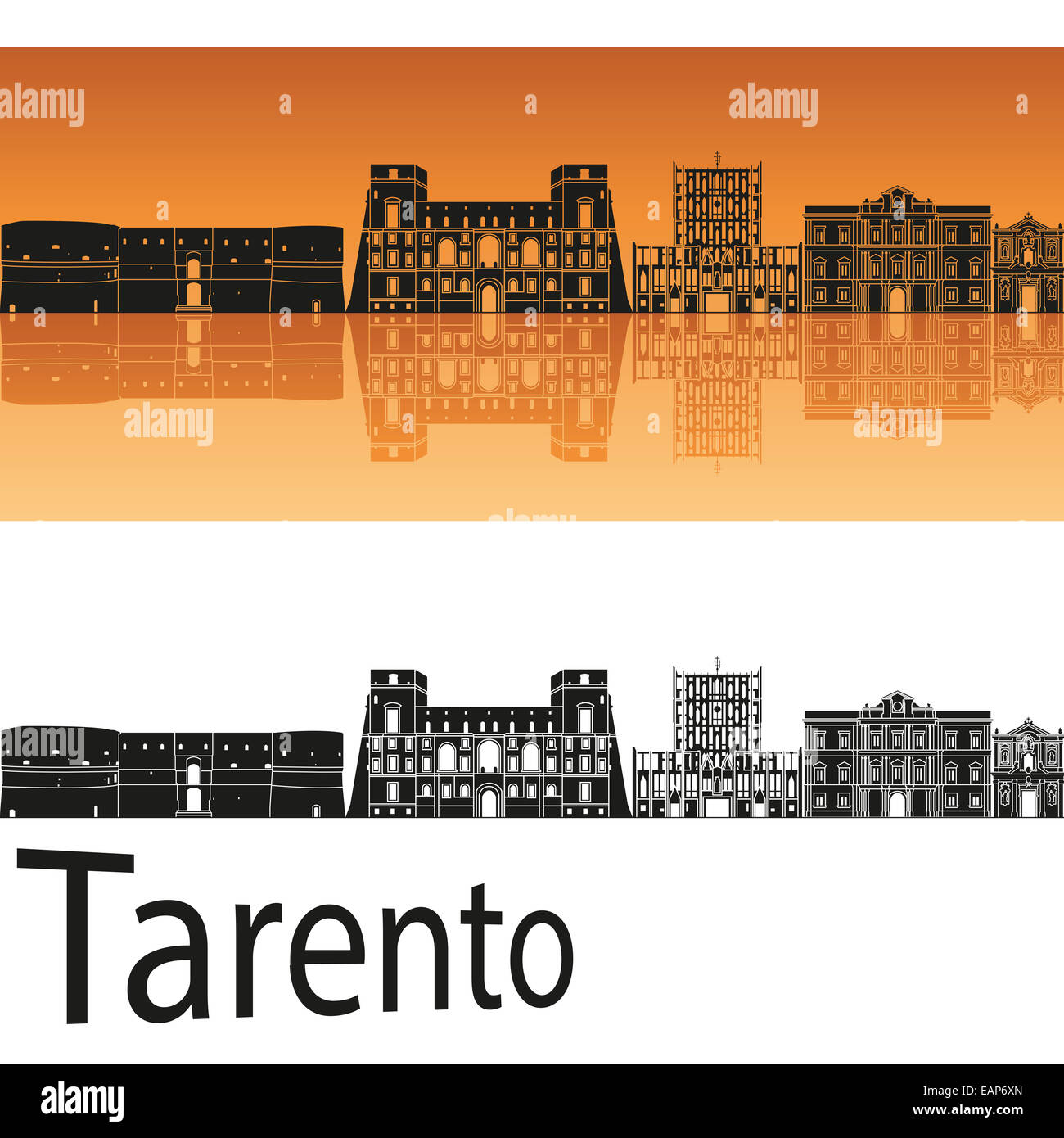 Tarento skyline in orange Stock Photo - Alamy