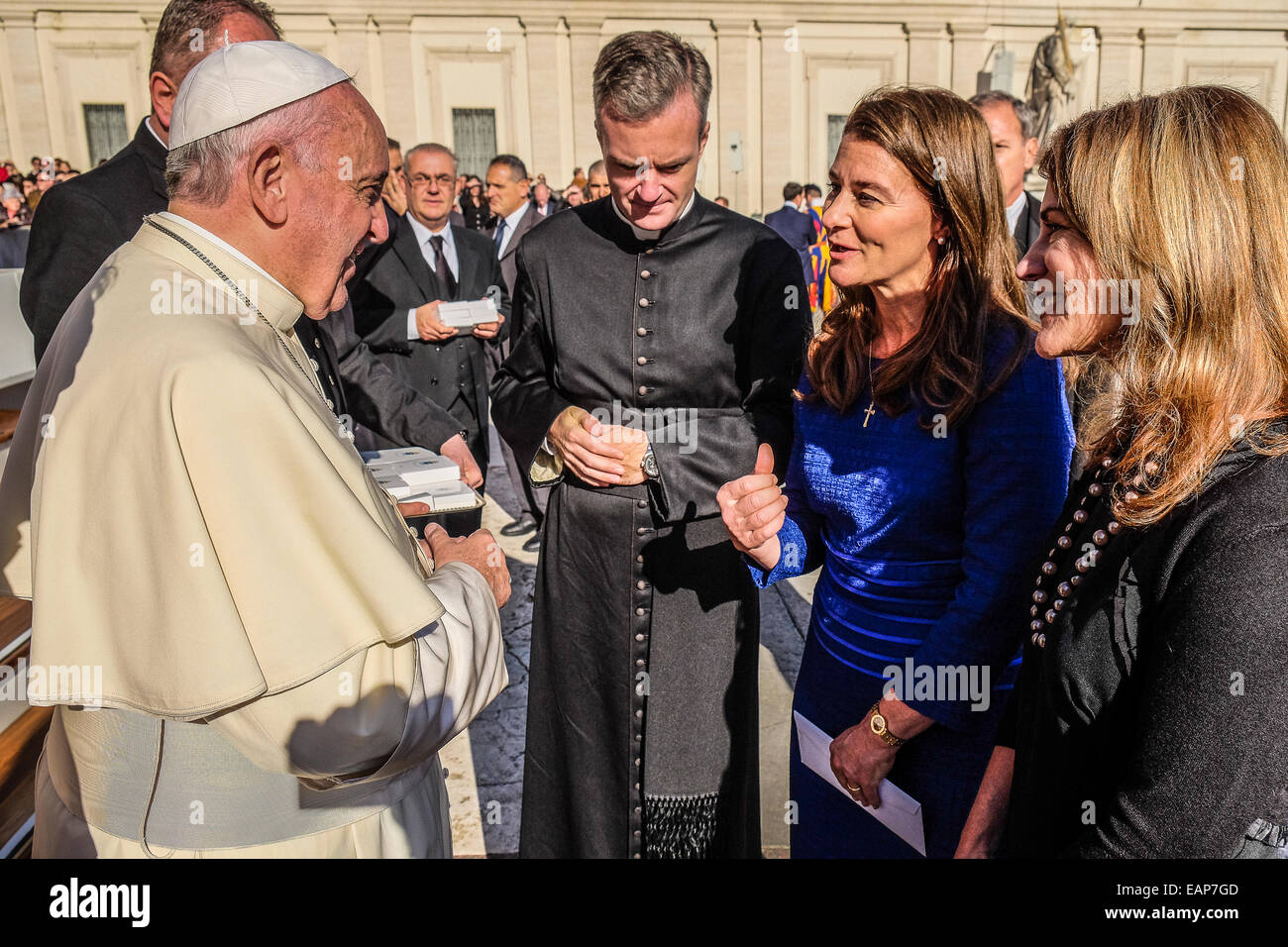 St. Peter Square, Vatican City. 19th Nov, 2014. Melinda Gates, wife of ...
