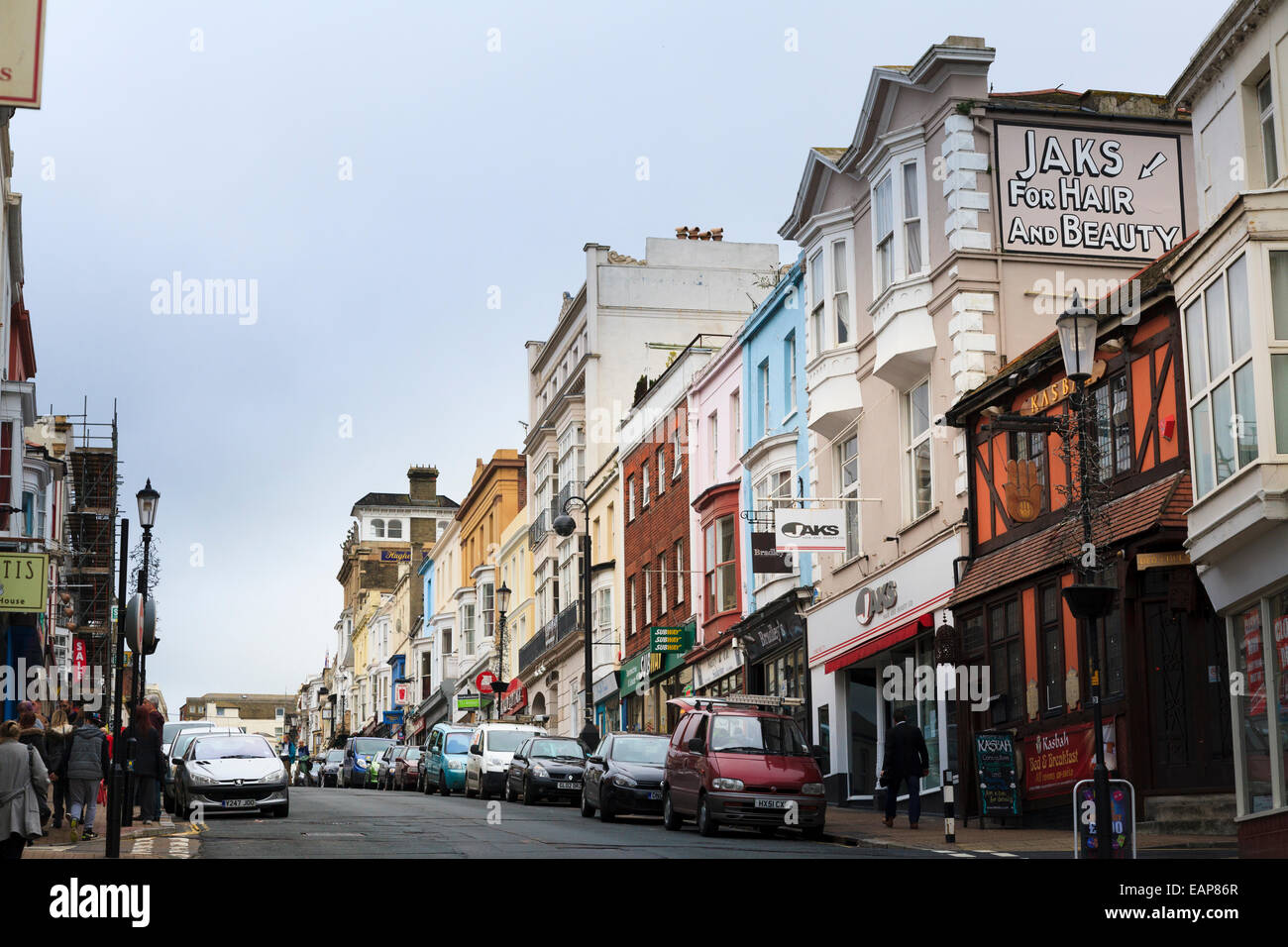 Looking up Union Street Ryde Isle of Wight Stock Photo - Alamy