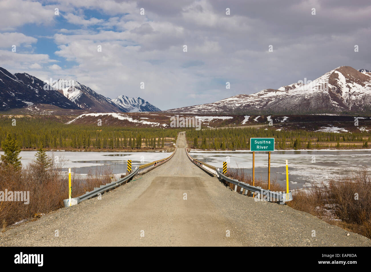 The Denali Highway Bridge Over The Susitna River With Clearwater ...
