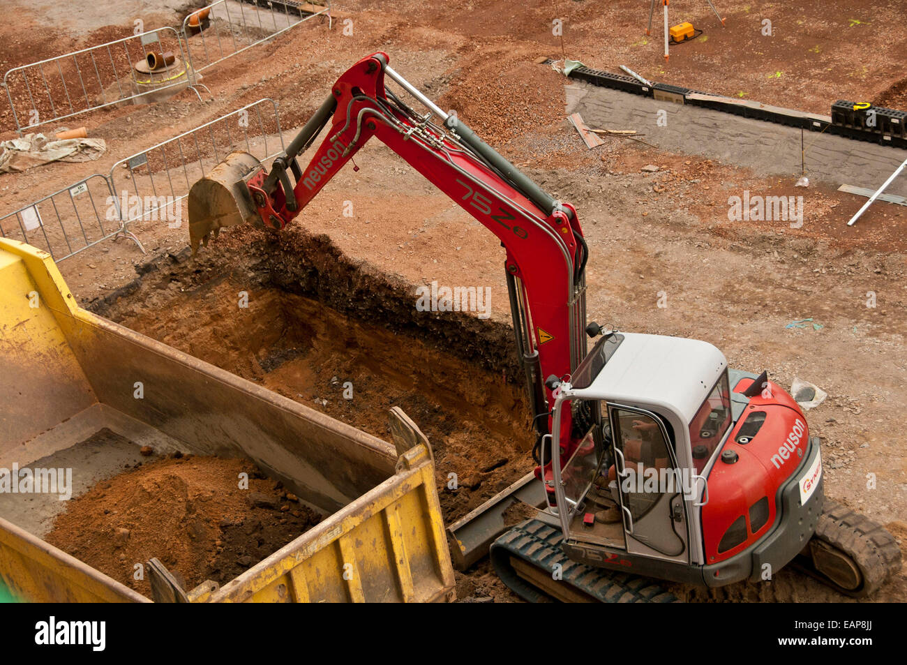 modern excavator at work Stock Photo - Alamy