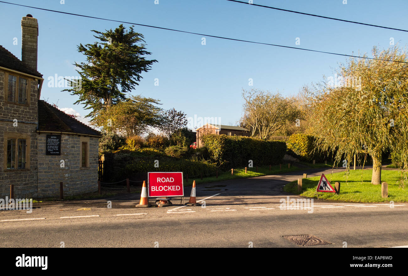 Road Blocked by Sign Stock Photo - Alamy