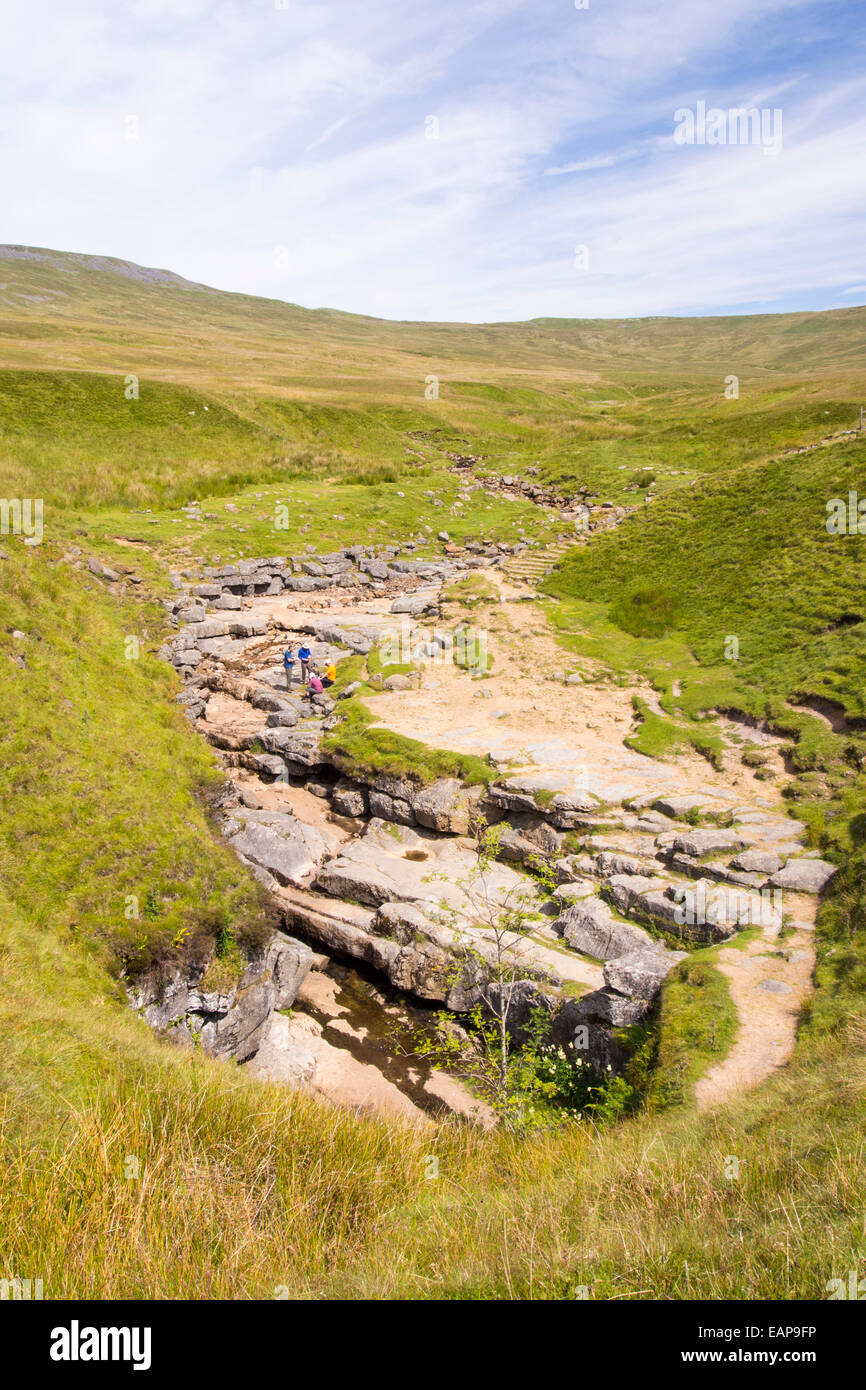 The famous Gaping Gill cave on Ingleborough in the Yorkshire Dales, UK ...