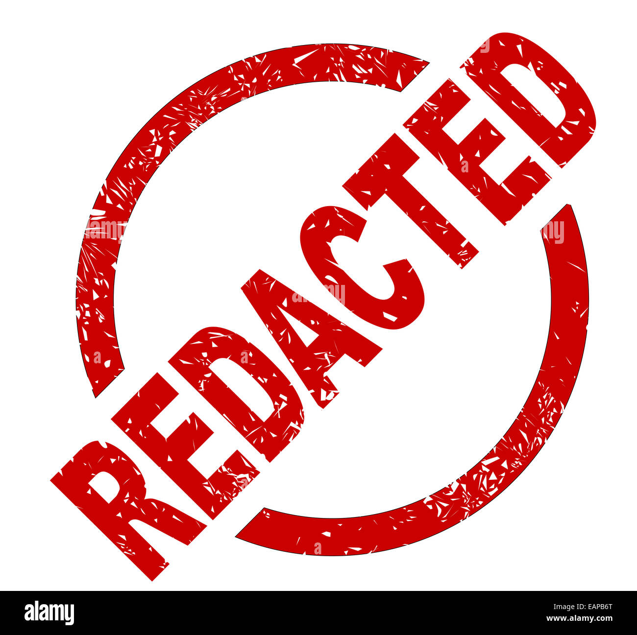 An redacted red ink stamp on a white background Stock Photo - Alamy