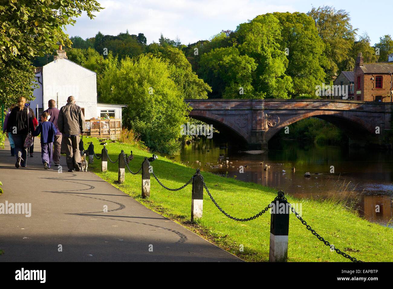 Foot path alongside the River Eden. Appleby-in-Westmorland, Cumbria ...