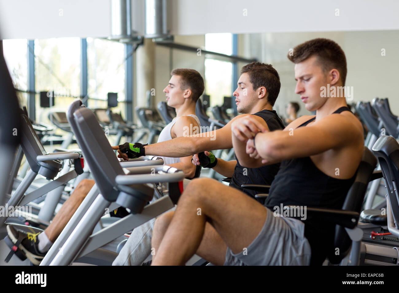 Group of men working out in gym hi-res stock photography and images - Alamy