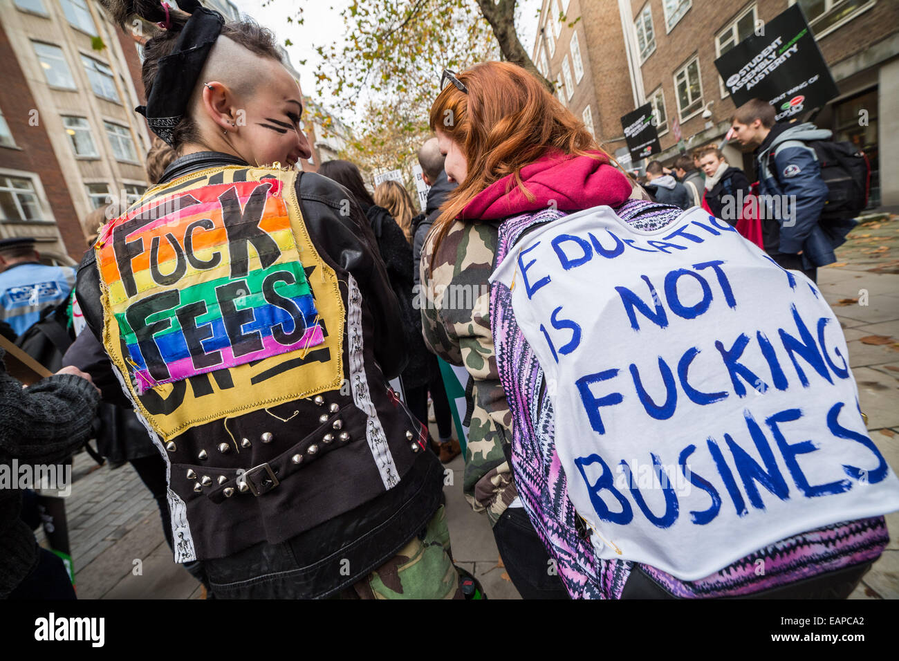 London, UK. 19th Nov, 2014. Mass student protest march against tuition ...
