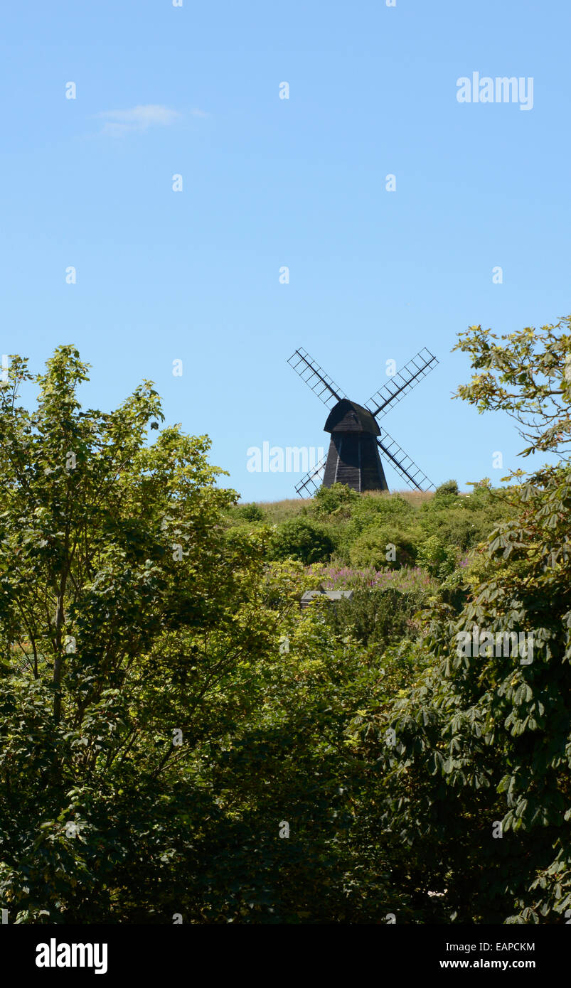 Old restored windmill on the hill above Rottingdean near Brighton. East ...