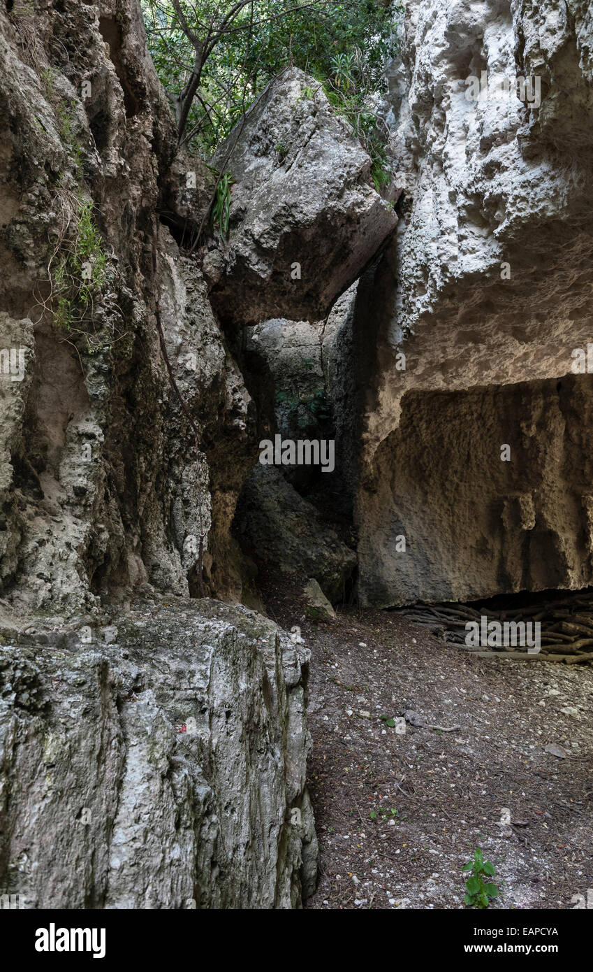 Syracuse (Siracusa), Sicily, Italy. The Latomia dei Cappuccini, a 6c BC ...