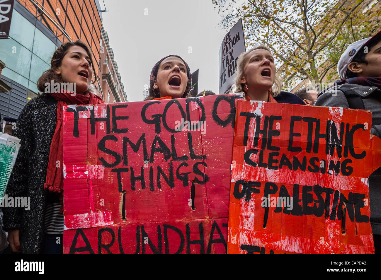 London, UK. 19th Nov, 2014. Mass student protest march against tuition ...