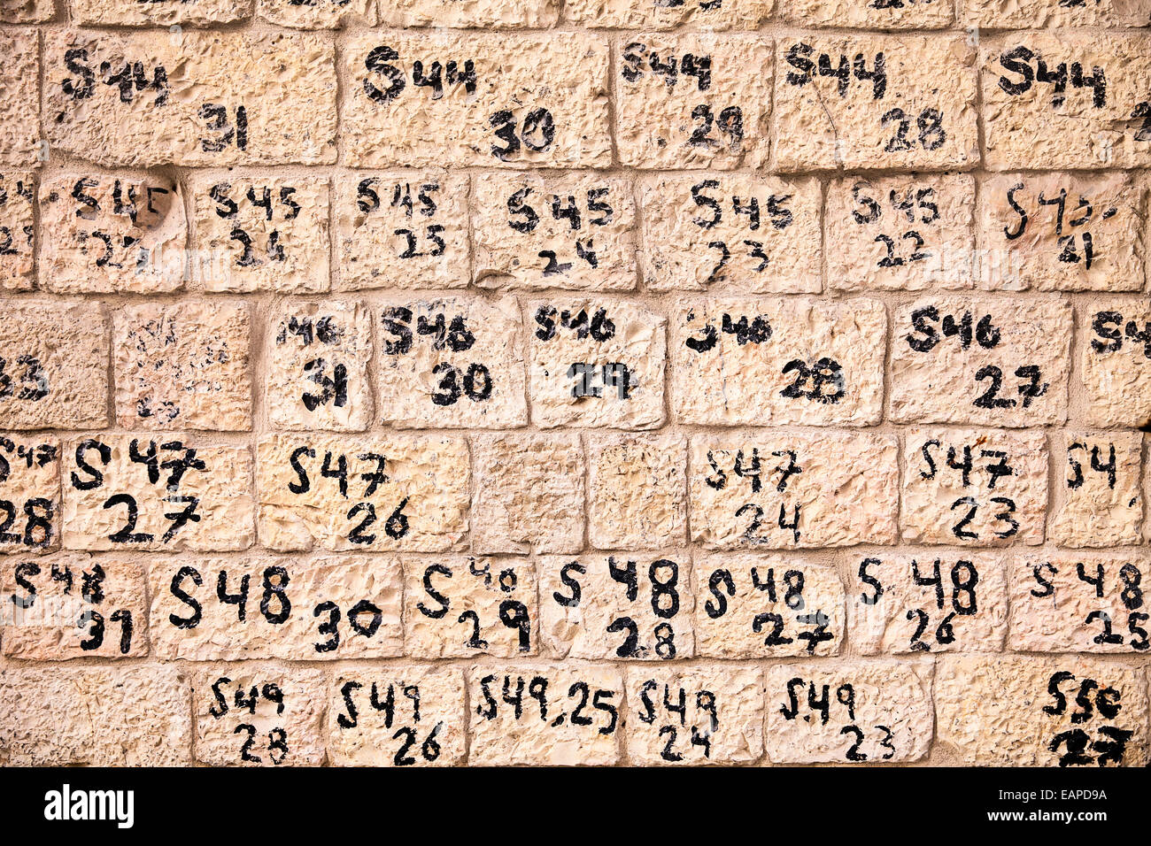 Numbers On The Wall Stock Photo - Alamy