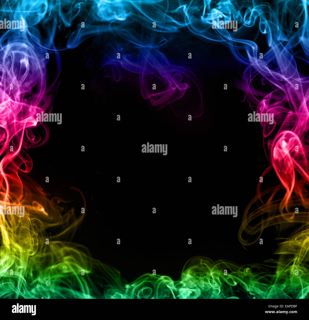 Colored smoke isolated on black background Stock Photo - Alamy